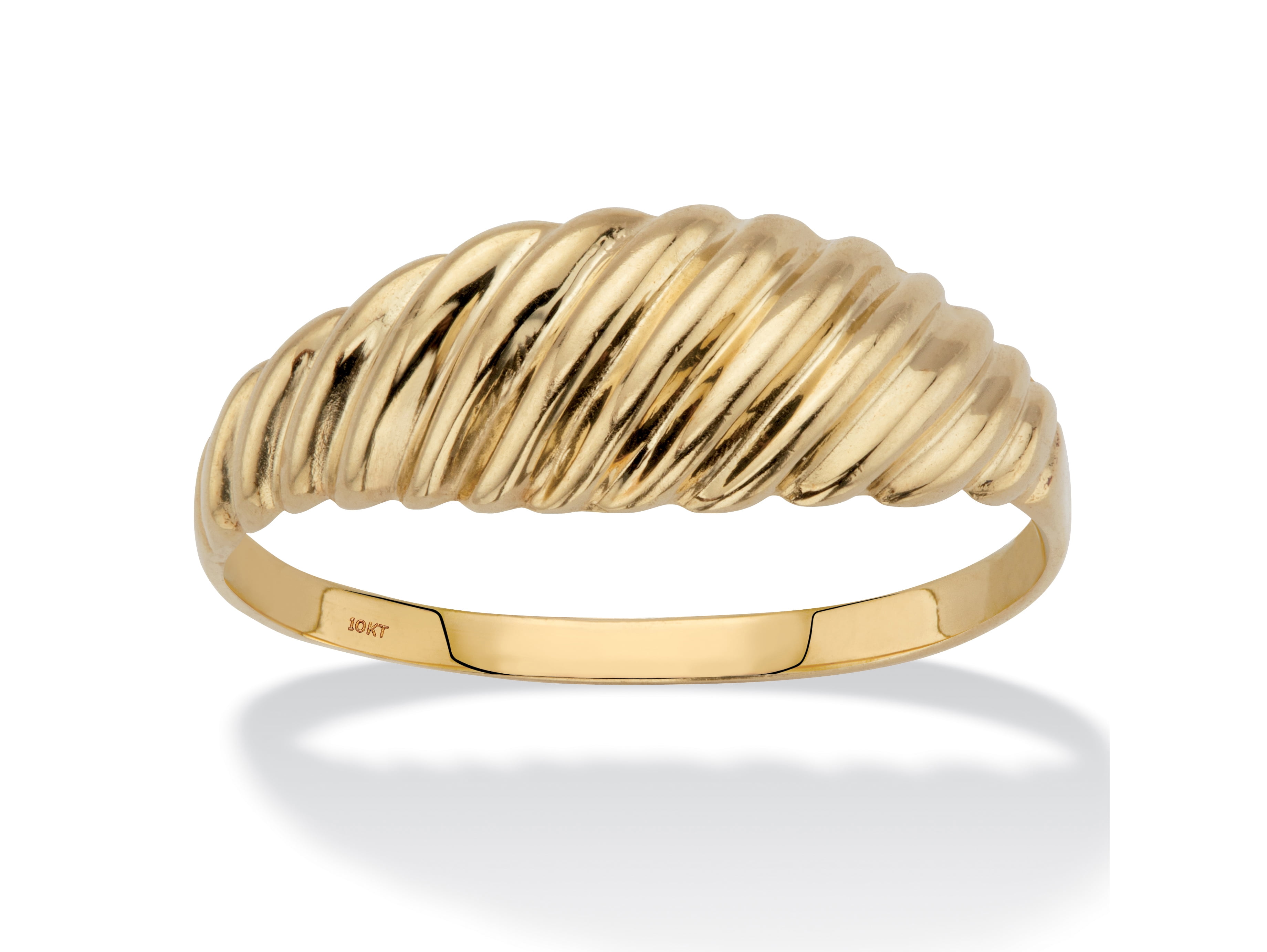 PalmBeach Jewelry Polished Shrimp-Style Ring in Solid 10k Yellow Gold ...