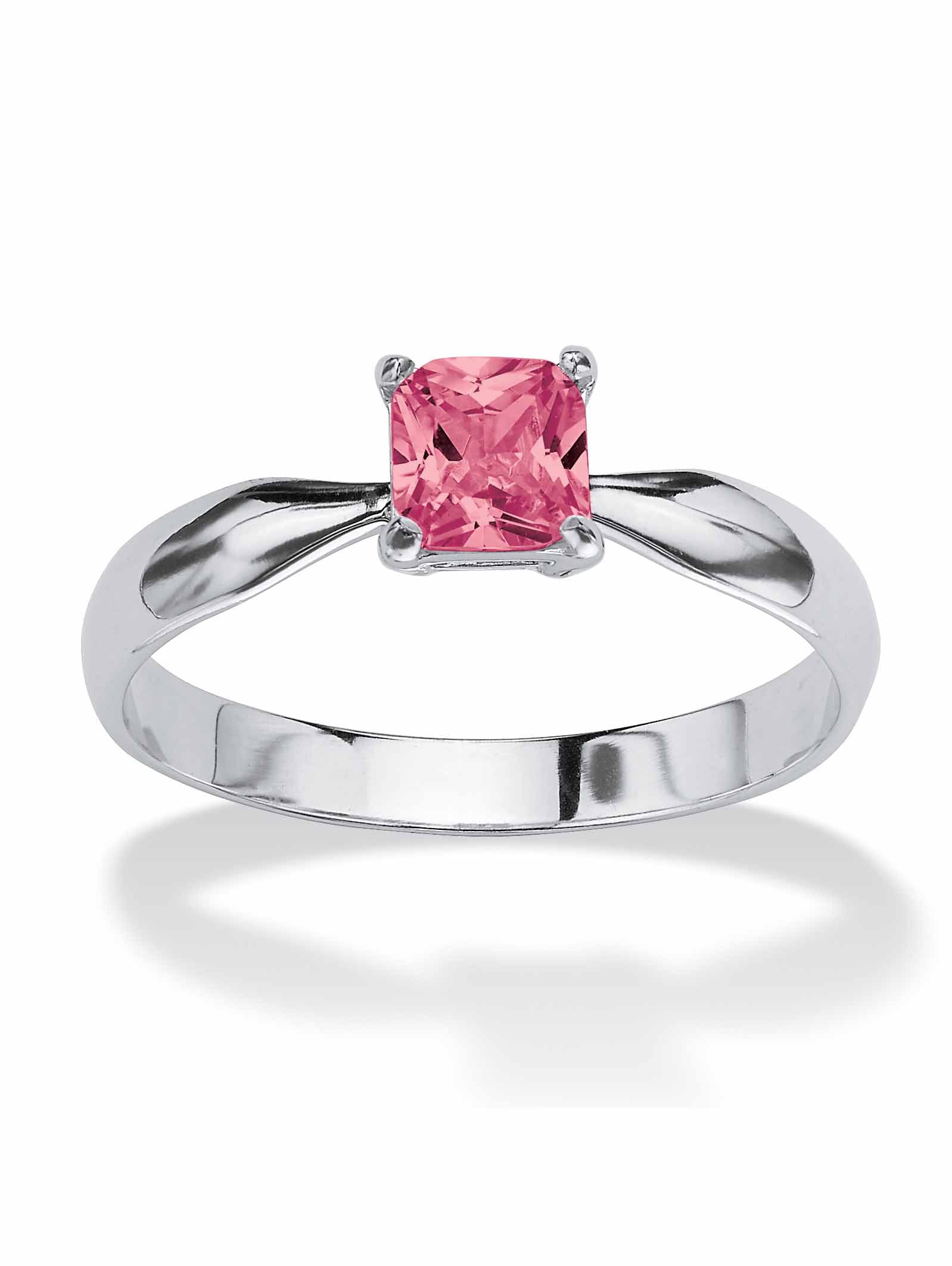 PalmBeach Jewelry Princess-Cut Simulated Birthstone Solitaire Stack ...