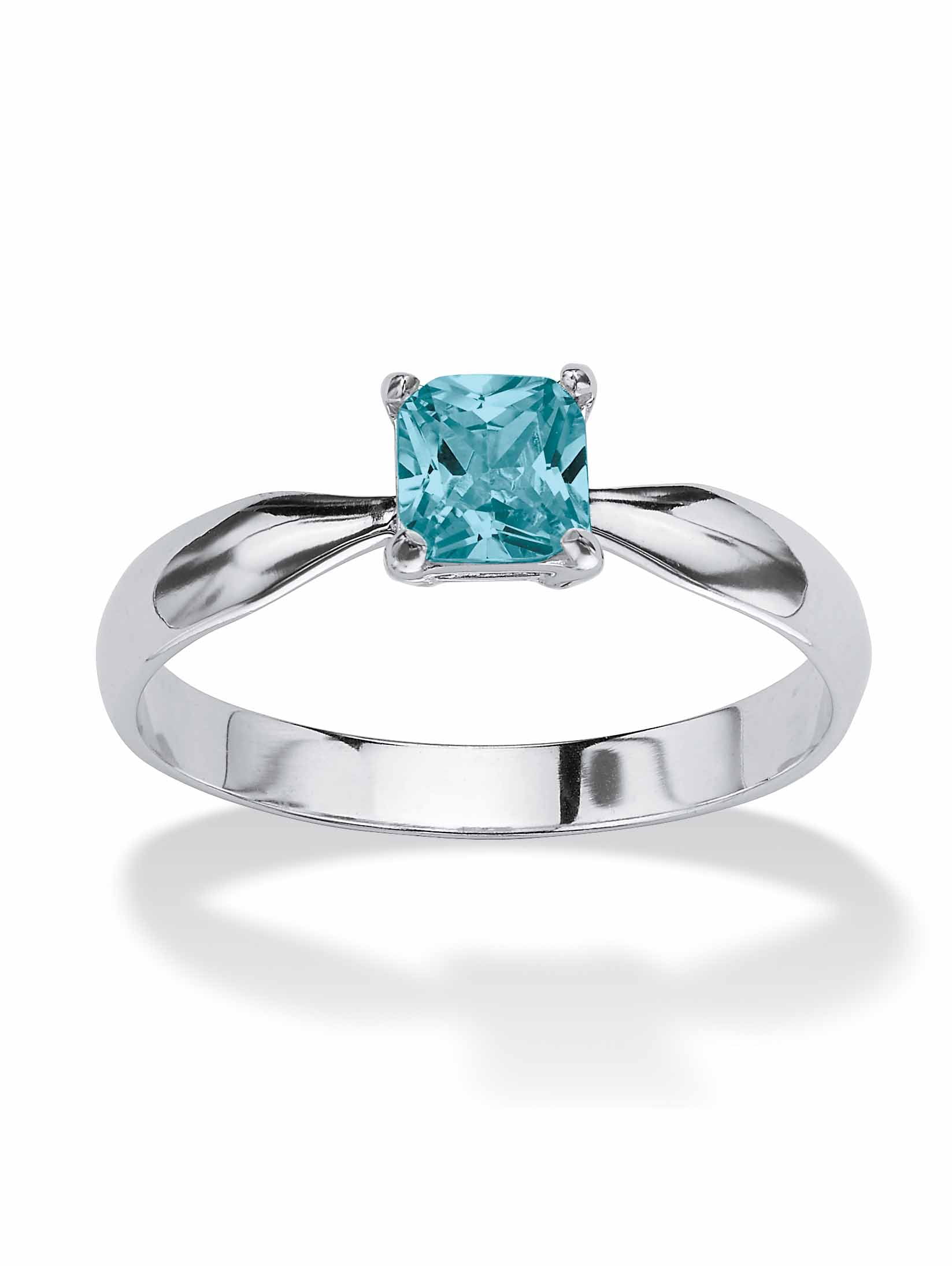 PalmBeach Jewelry Princess-Cut Simulated Birthstone Solitaire Stack ...