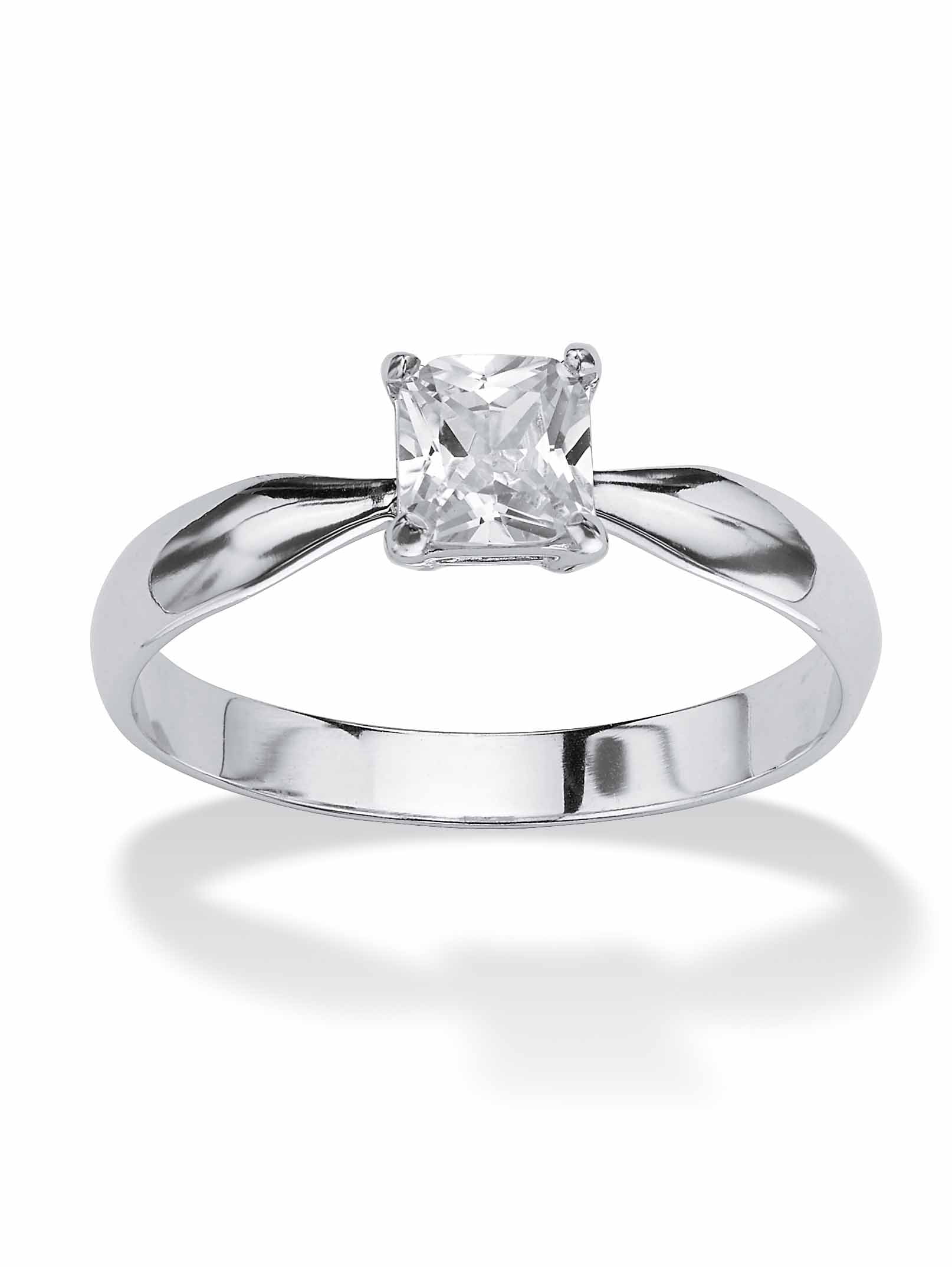 PalmBeach Jewelry Princess-Cut Simulated Birthstone Solitaire Stack ...