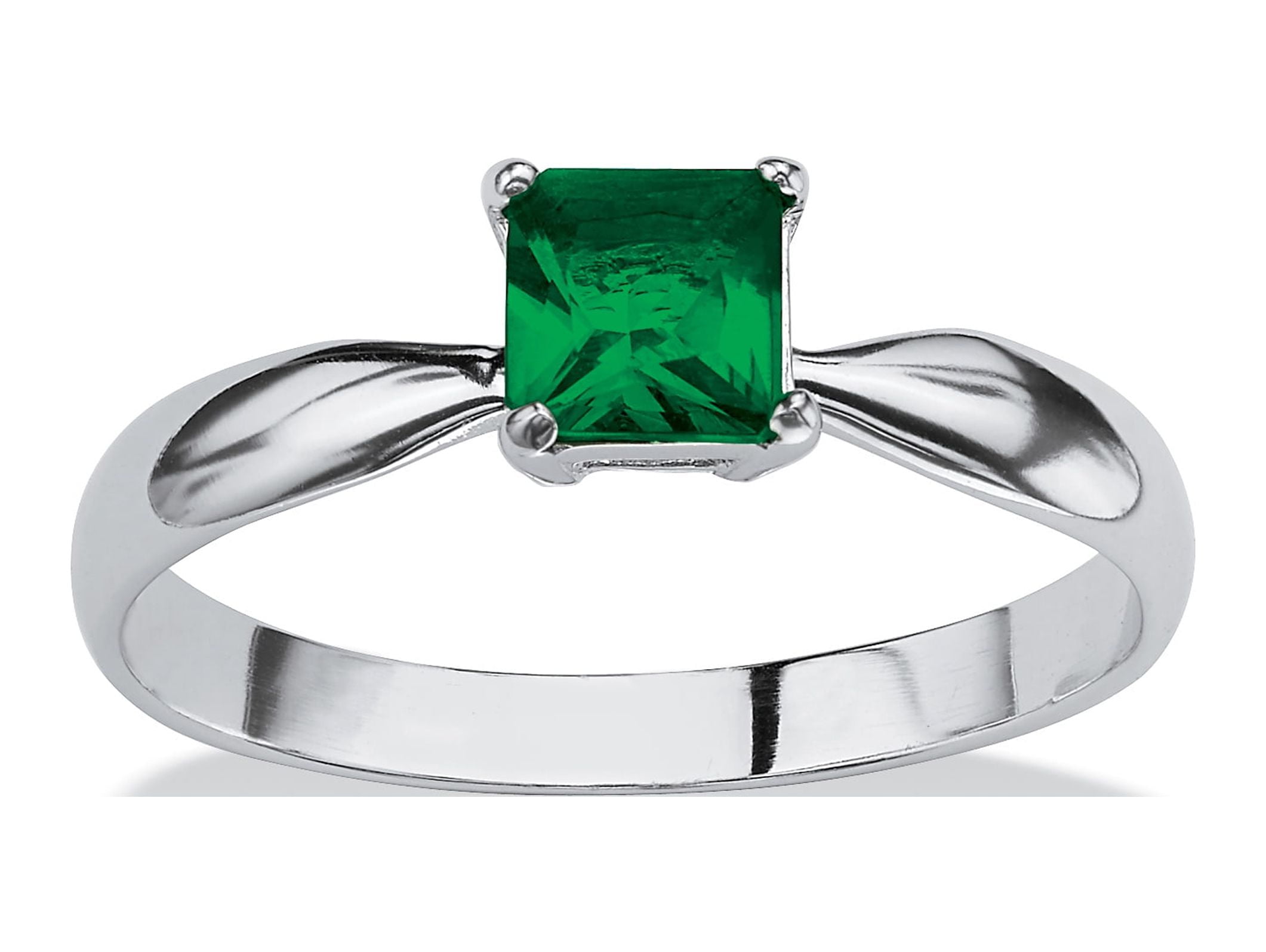 PalmBeach Jewelry Princess-Cut Simulated Birthstone Solitaire Stack ...