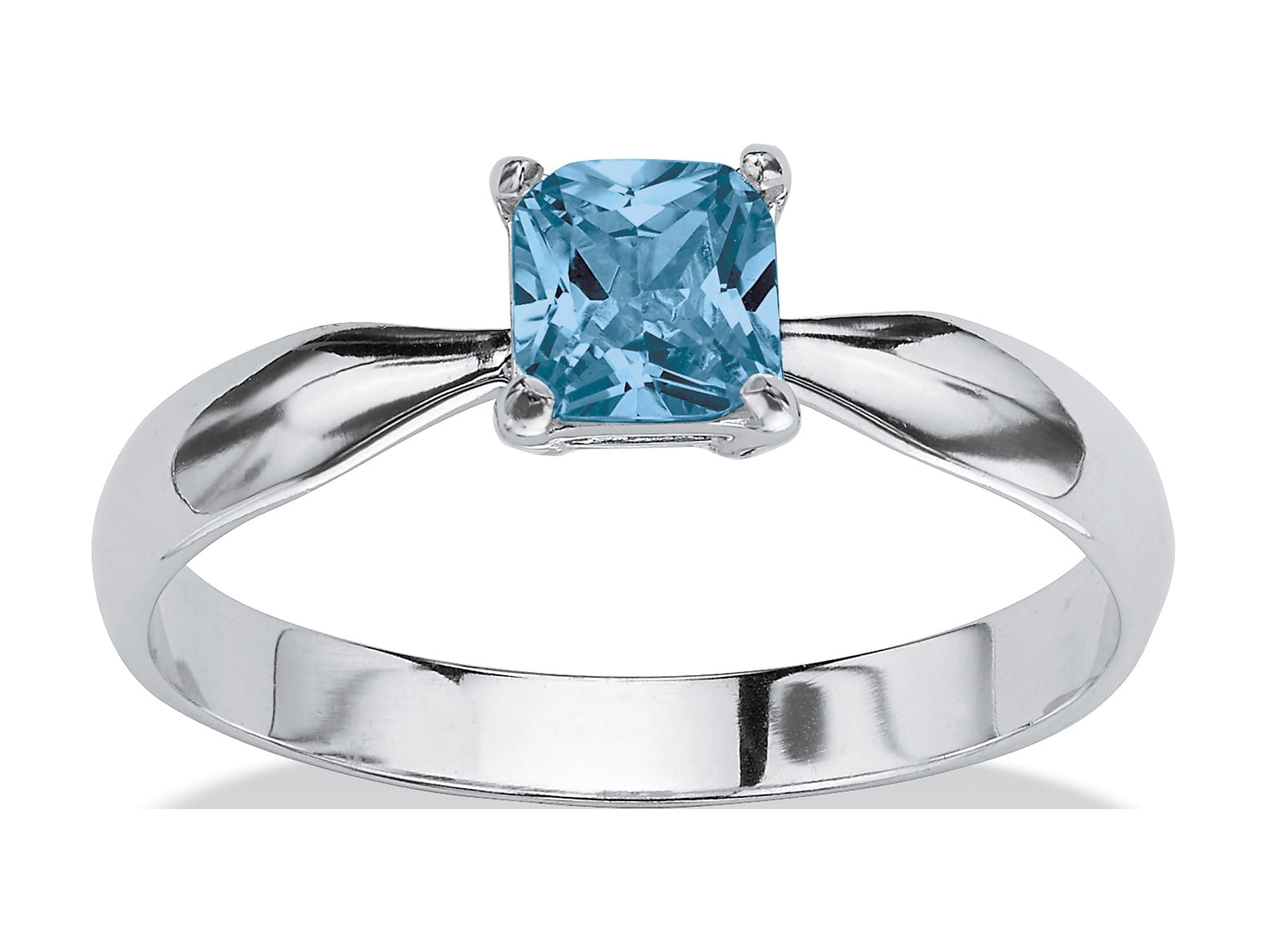 PalmBeach Jewelry Princess-Cut Simulated Birthstone Solitaire Stack ...