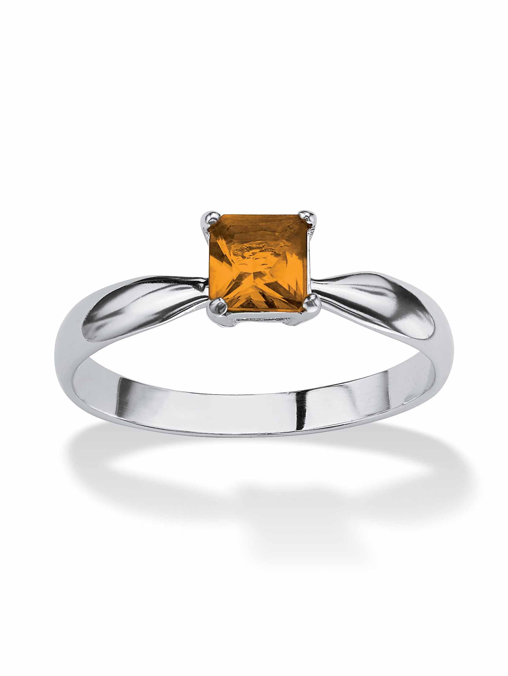 PalmBeach Jewelry Princess-Cut Simulated Birthstone Solitaire Stack ...