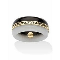 PalmBeach Jewelry Genuine Jade and Peridot, Garnet and White Topaz 3-Piece Ring Set in 10k ...