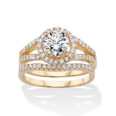 Sz 11 Sterling Silver 925 CZ Cubic Zirconia Infinity Wedding Engagement Ring Set - Walmart.com