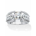 PalmBeach Jewelry Round Cubic Zirconia Multi-Row Leaf Ring 4.12 TCW in ...