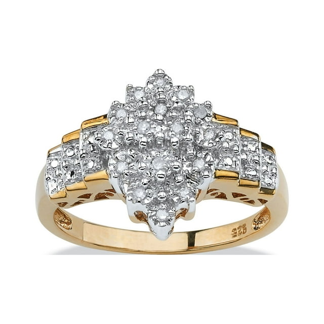 PalmBeach Jewelry Diamond Ring, Marquise-Shaped, 1/10 TCW, 18k Gold ...