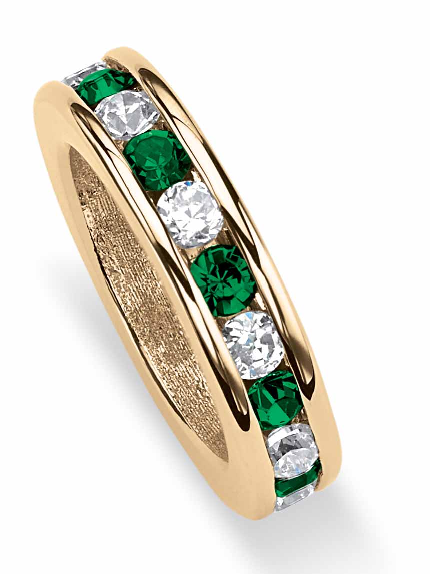 PalmBeach Jewelry Oval-Cut Simulated Birthstone Heart-Shaped Ring in ...