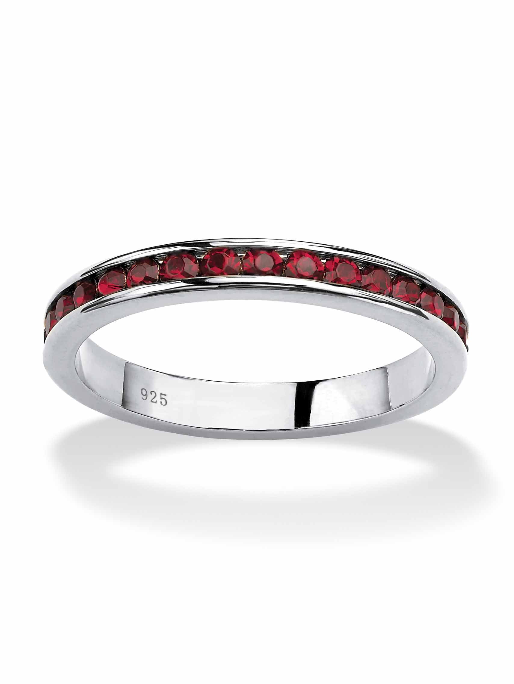 PalmBeach Jewelry Round Simulated Birthstone Band in 14K Yellow Gold ...