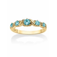14K Gold Over Sterling Silver Cubic Zirconia Marquise Waterfall Ring ...