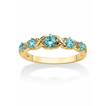 14K Gold Over Sterling Silver Cubic Zirconia Marquise Waterfall Ring ...