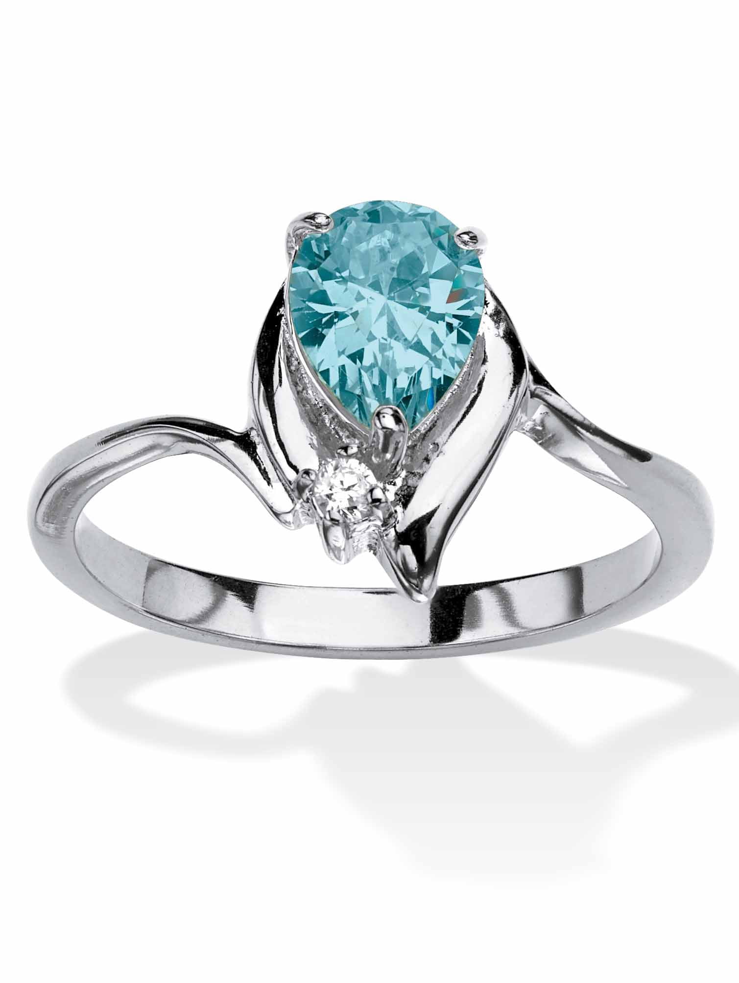 PalmBeach Jewelry Simulated Birthstone and Crystal Accent Ring Gold ...