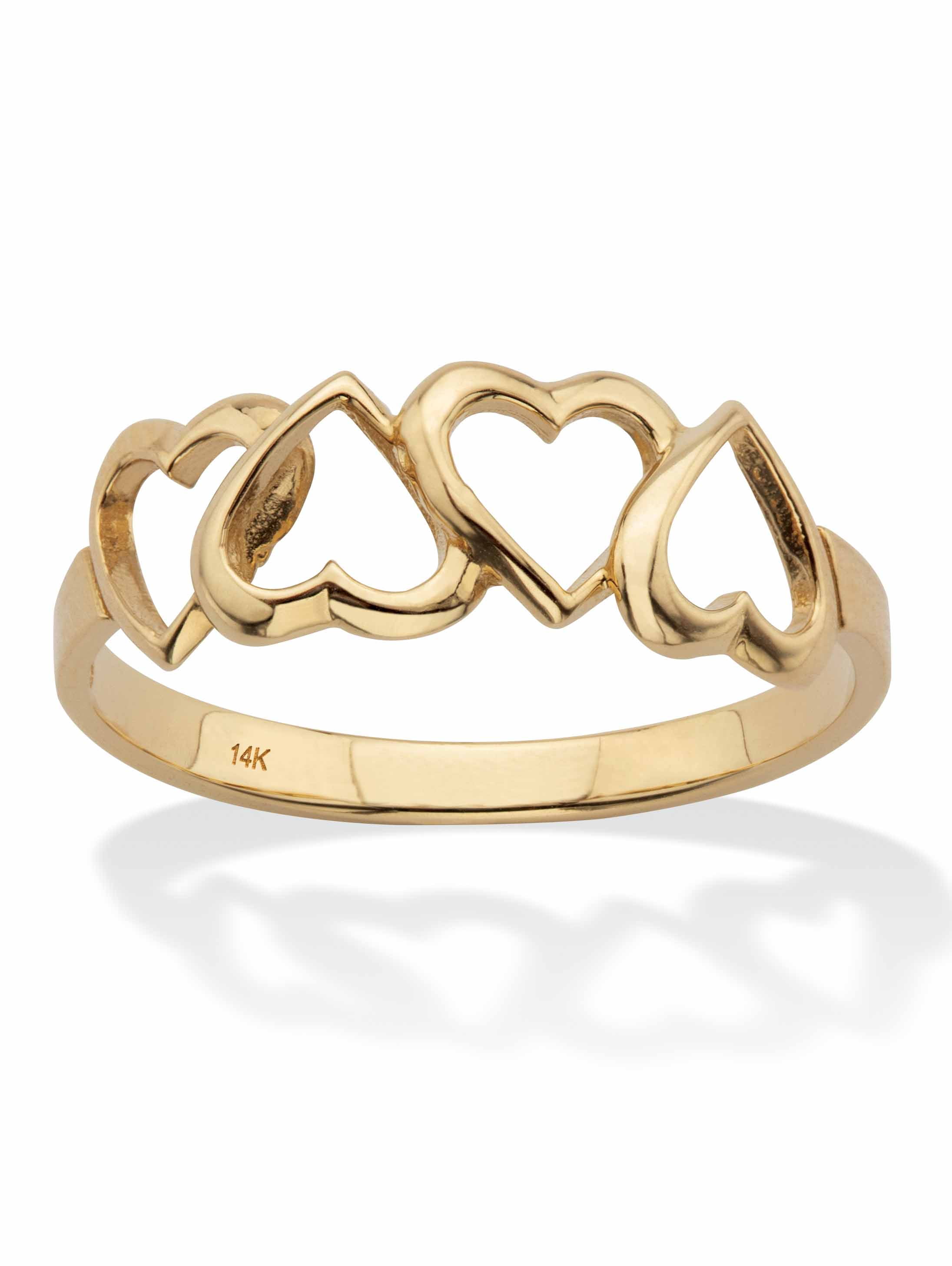 PalmBeach Jewelry Genuine 14K Yellow Gold Stackable Sweetheart Love ...