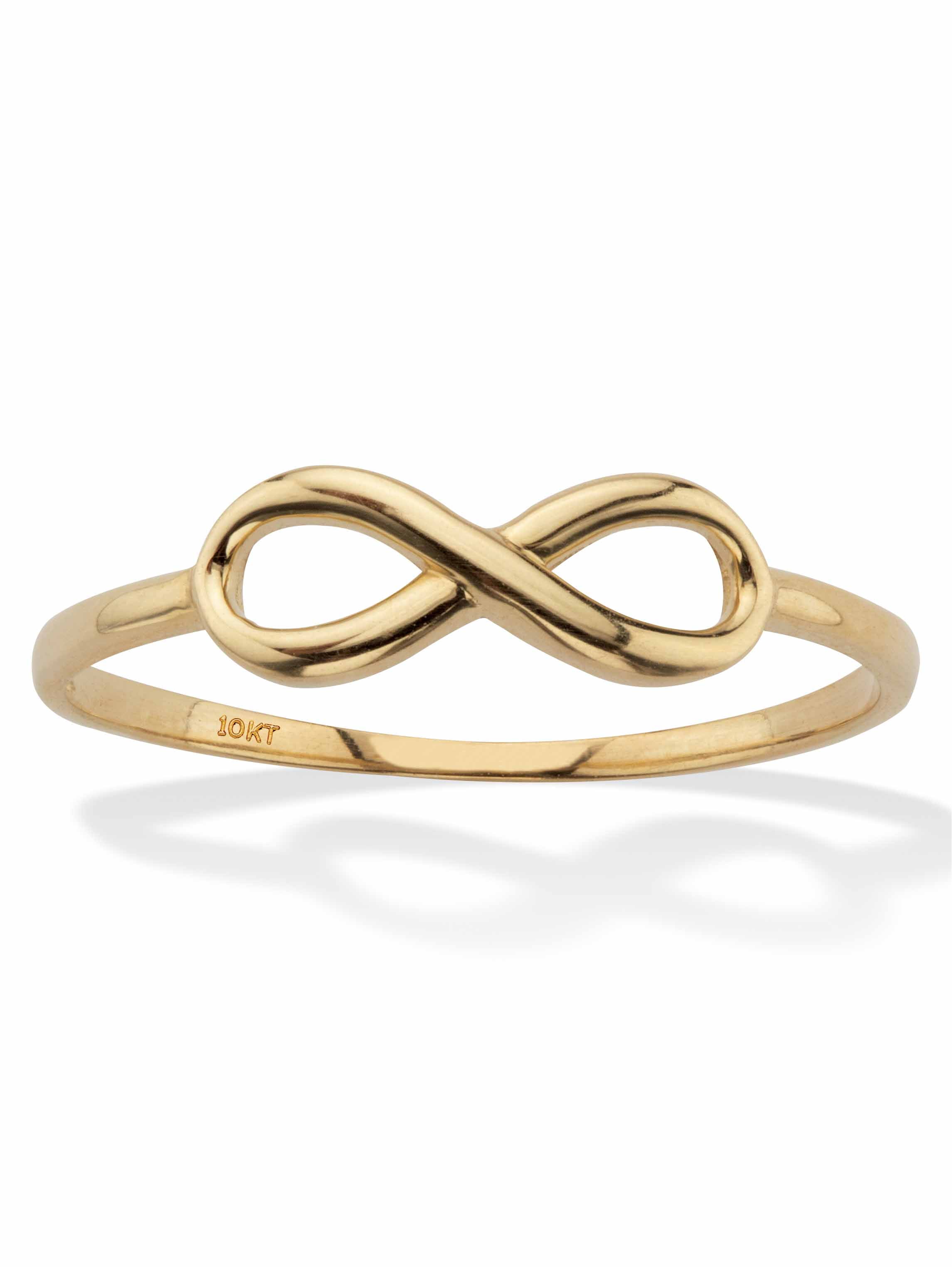 PalmBeach Jewelry Stackable Infinity Ring Band Solid 10K Yellow Gold ...