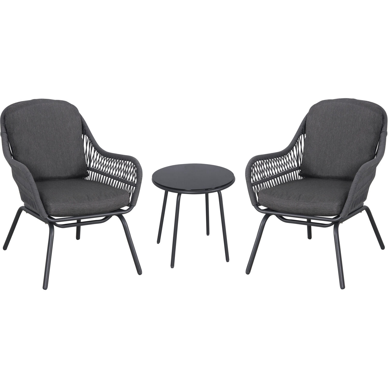 Palma 3-Piece Indoor Outdoor Wicker Bistro Seating Set, Boho Patio ...