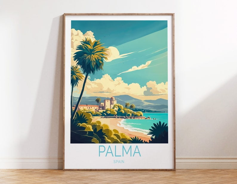Palma Spain Poster – Wall Art, Travel Print, Palma Gift, Spain Decor ...