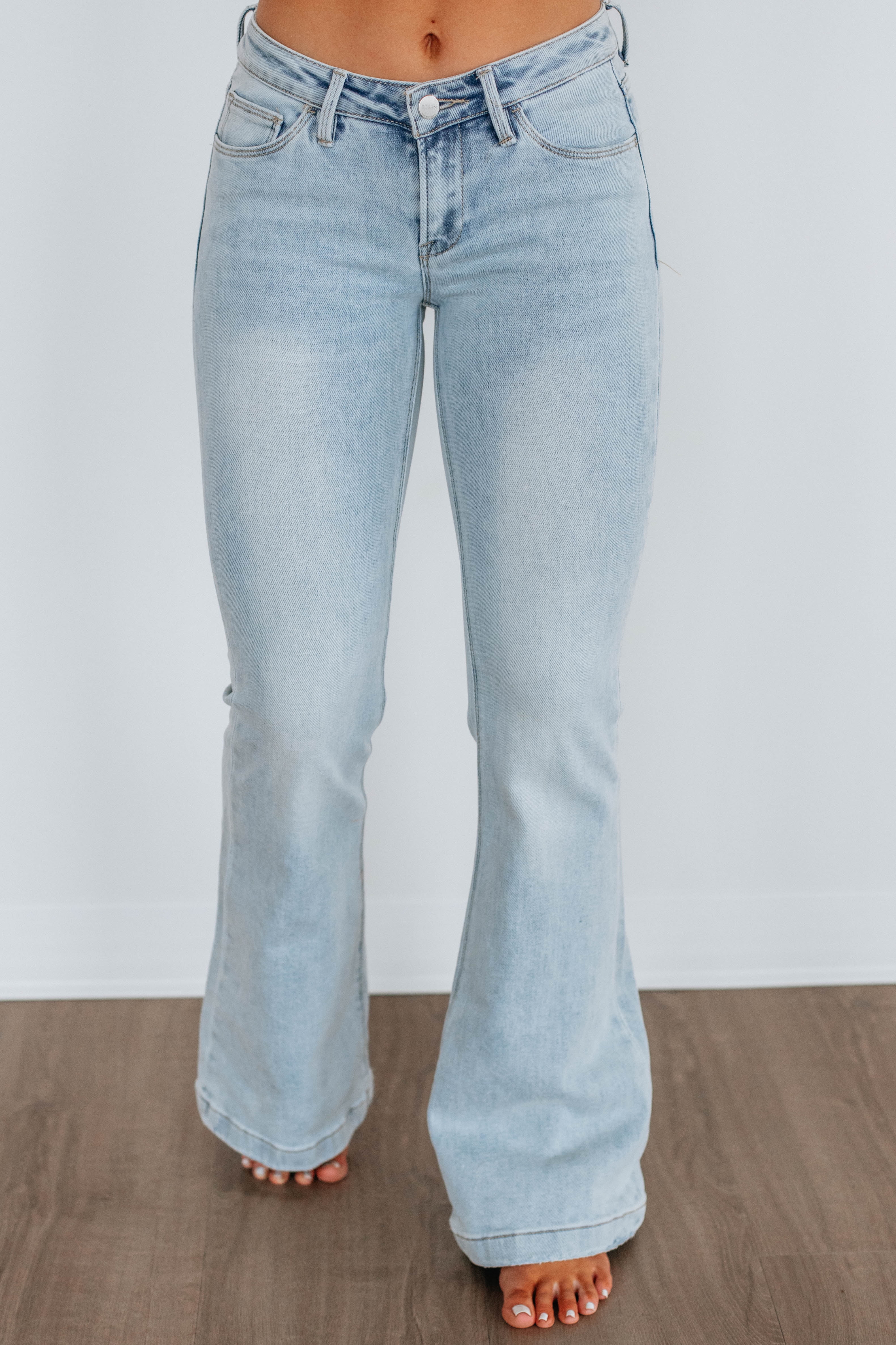 Palmer Risen Women's Low Rise Flare Jeans with Stretch, Multiple Washes ...