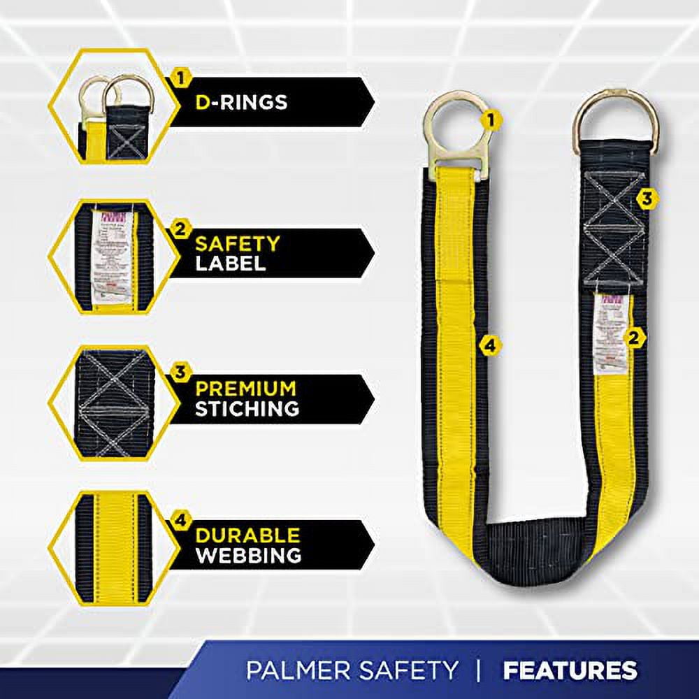 Palmer Safety 2-Pack 10 Ft Cross Arm Strap, 3" Wide Beam Straps Choker ...