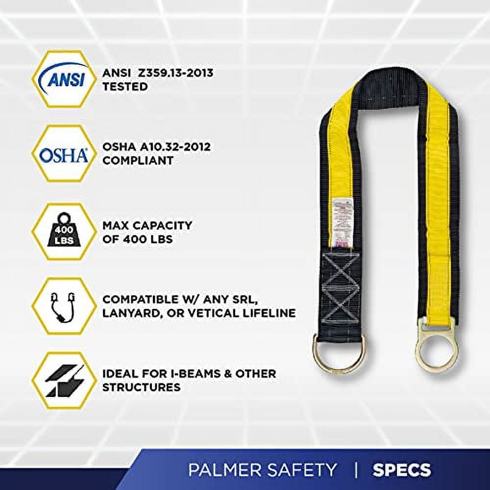 Palmer Safety 2-Pack 12 Ft Cross Arm Strap, 3" Wide Beam Straps Choker ...