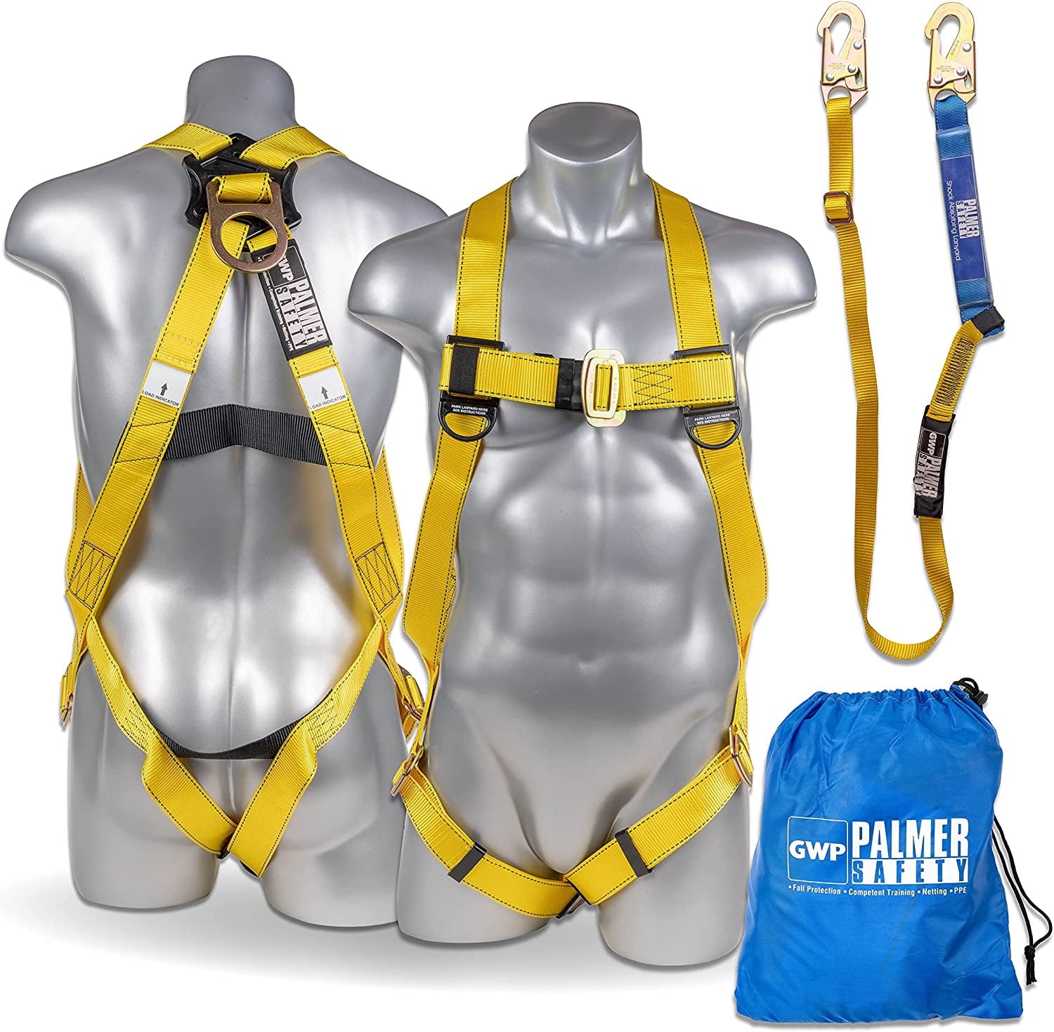 Palmer Safety (2 Pack) Safety Harness w/Detachable 6 ft Lanyard I ...