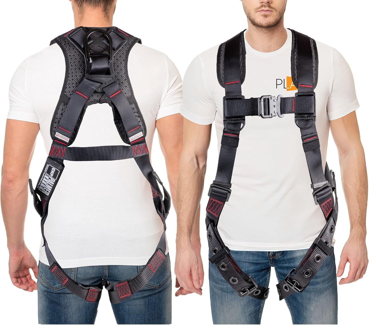 Palmer Safety Full Body Harness with 5 Point Adjustment, Dorsal D-ring ...