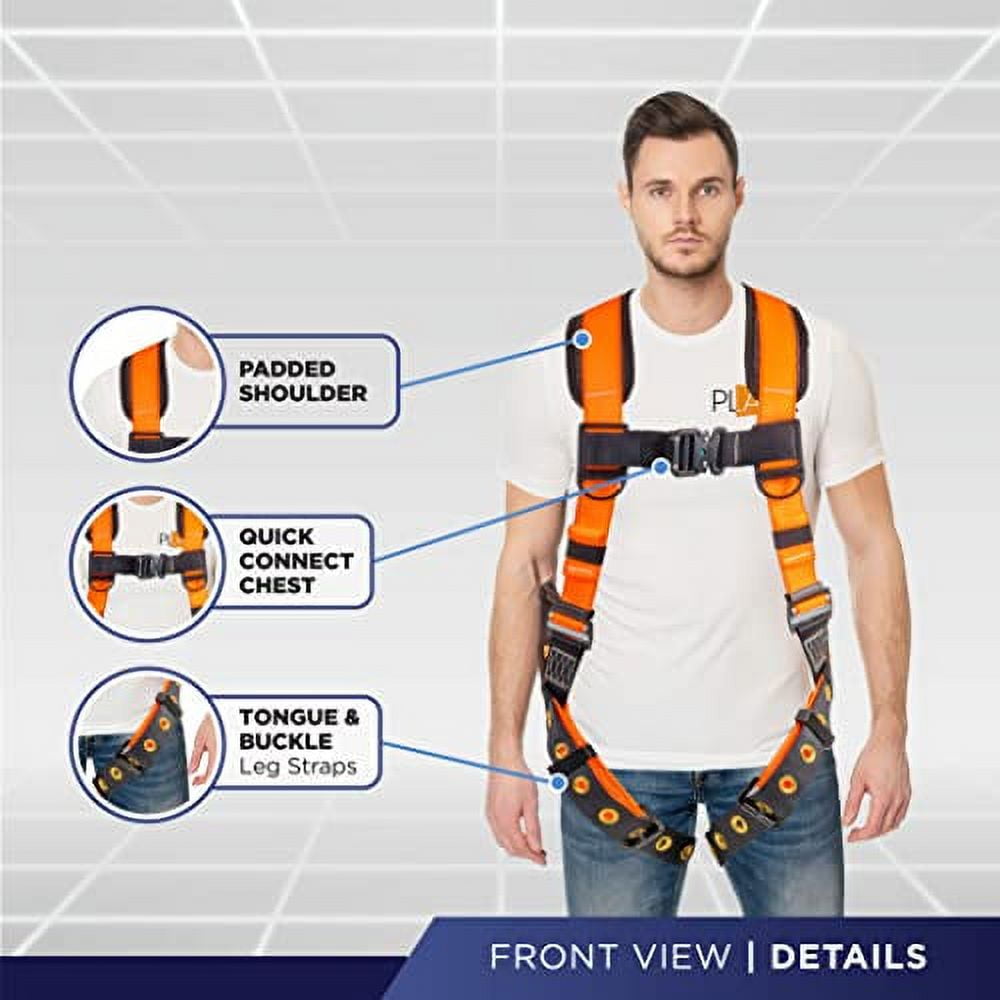 Palmer Safety Full Body Harness with 5 Point Adjustment, Dorsal D-ring ...