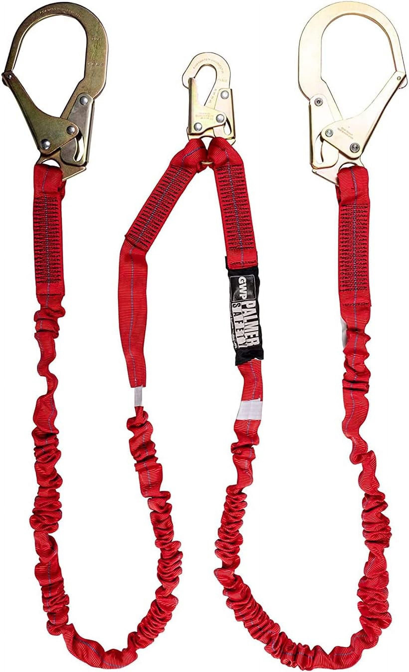 Palmer Safety L122233 6 FT Double Legs Safety Lanyard Internal Shock ...