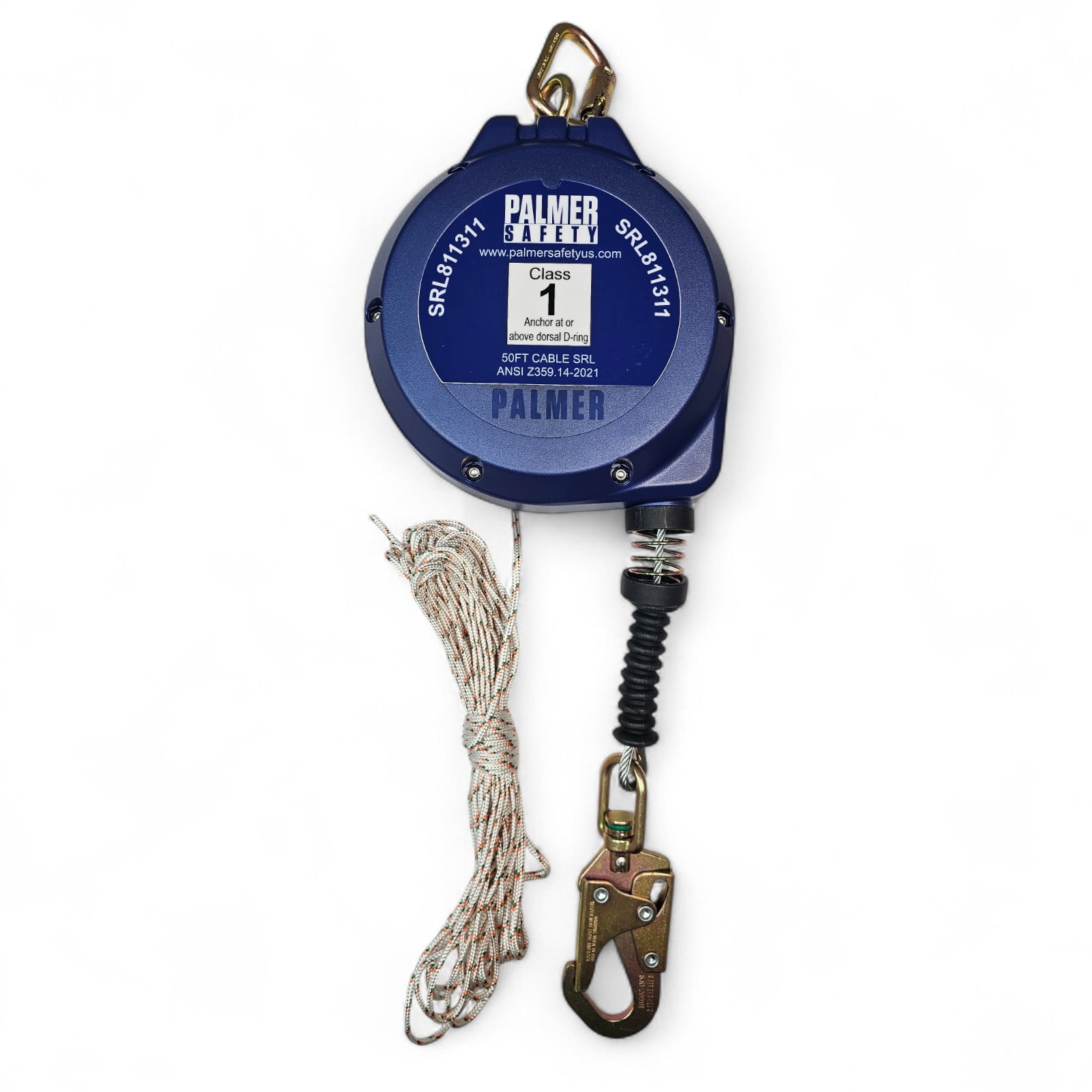 Palmer Safety SRD 50 FT. Self-Retracting Lifeline SRL Device Swivel Top ...