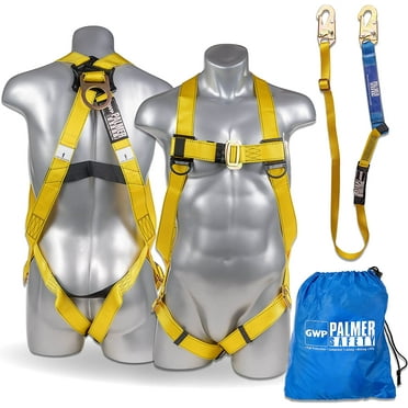 Warthog Pass Thru Safety Harness Fall Protection Kit with 6' Double Leg ...