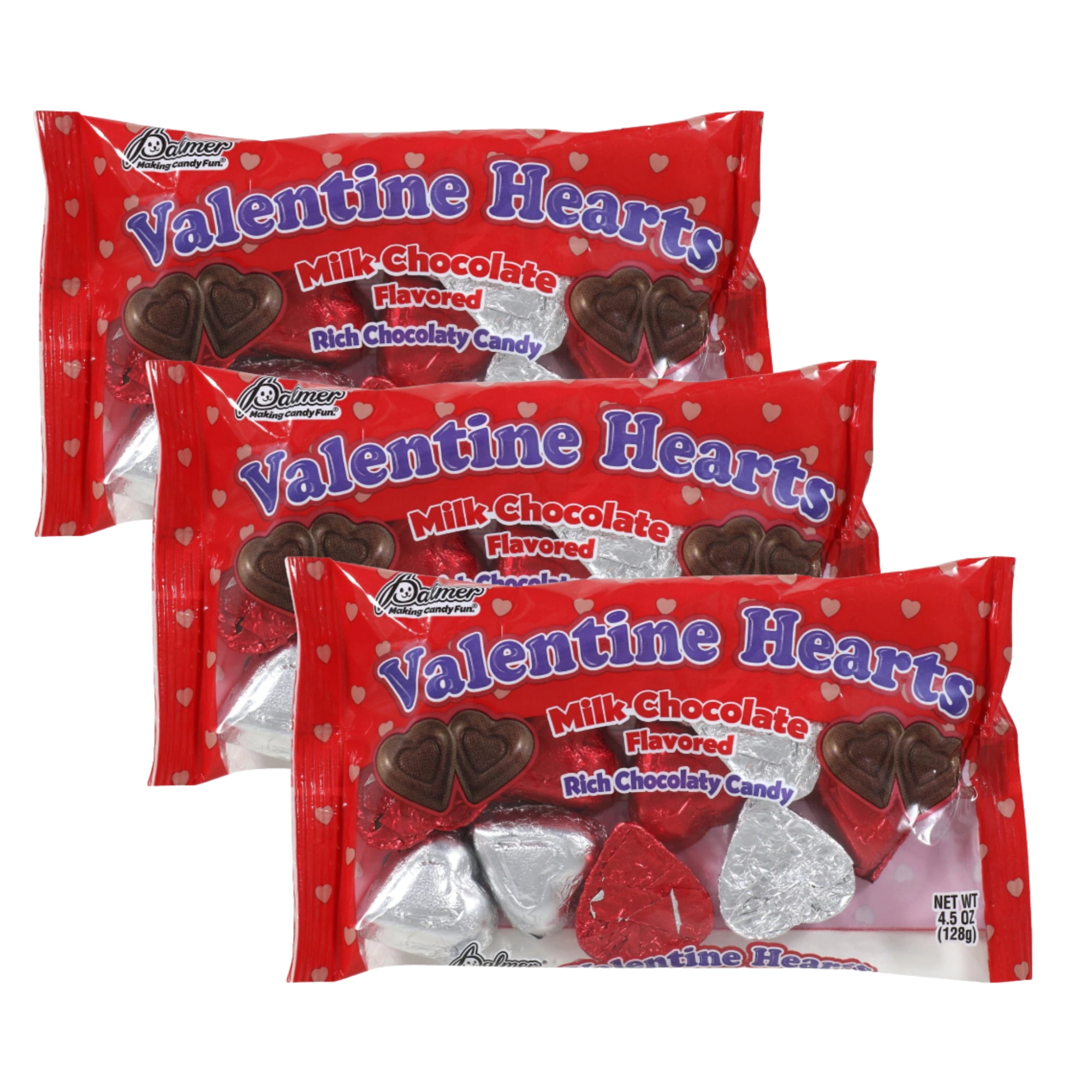Palmer Valentine's Milk Chocolate Hearts Candy with Chocolatey Smooth ...
