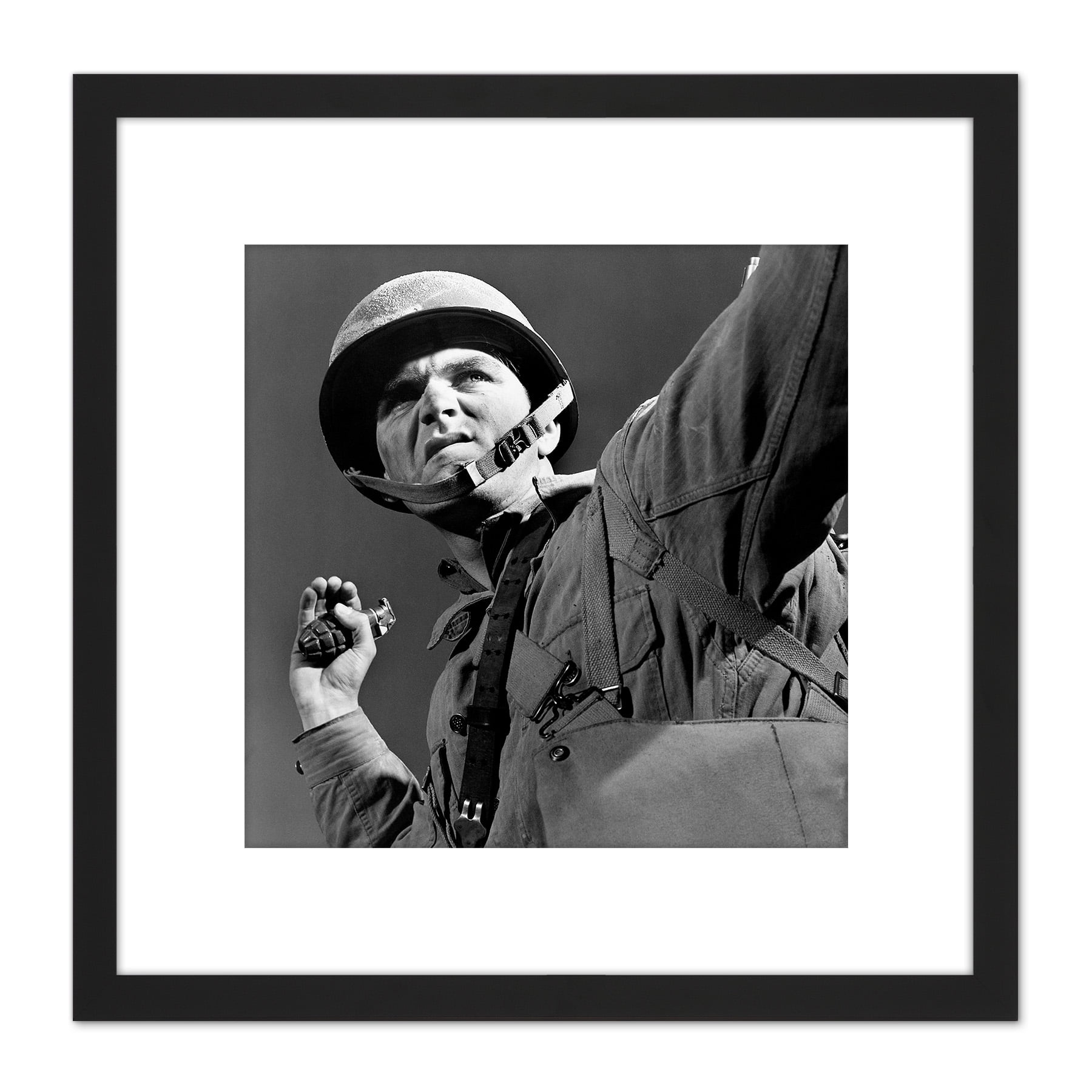 Palmer War WWII USA Grenade Thrower 1942 Photo 8X8 Inch Square Wooden Framed Wall Art Print ...