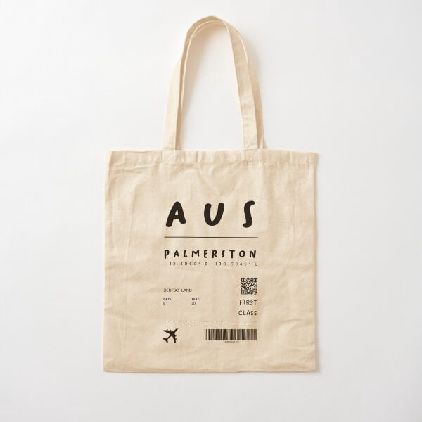 Palmerston | Plane Ticket Design | Traveling | Tourists Cotton Tote Bag ...