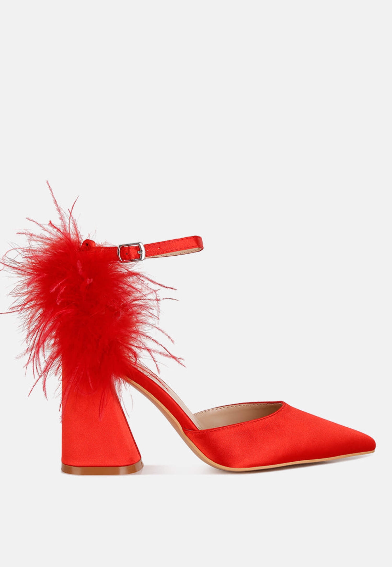 Palmetta Fur Detail Block Heel Sandals - Walmart.com