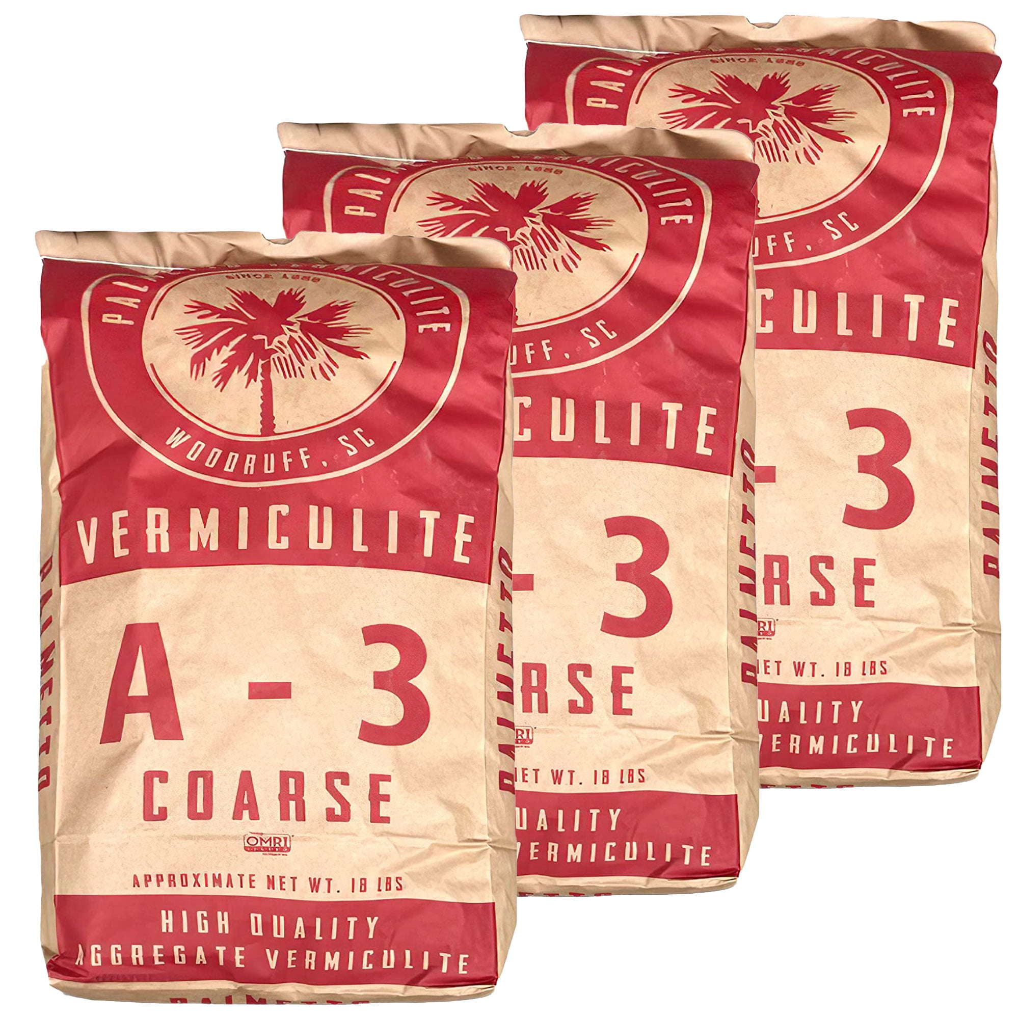 Palmetto 3 Pack 4 Cubic Foot Organic Grade 3 Coarse Vermiculite ...