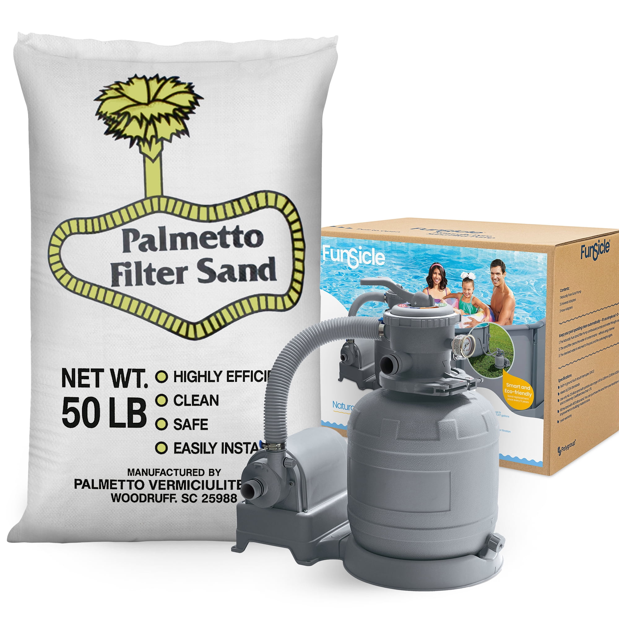 Palmetto Filter Sand for Pool Sand Filters, 50 Pound & Funsicle Sand ...