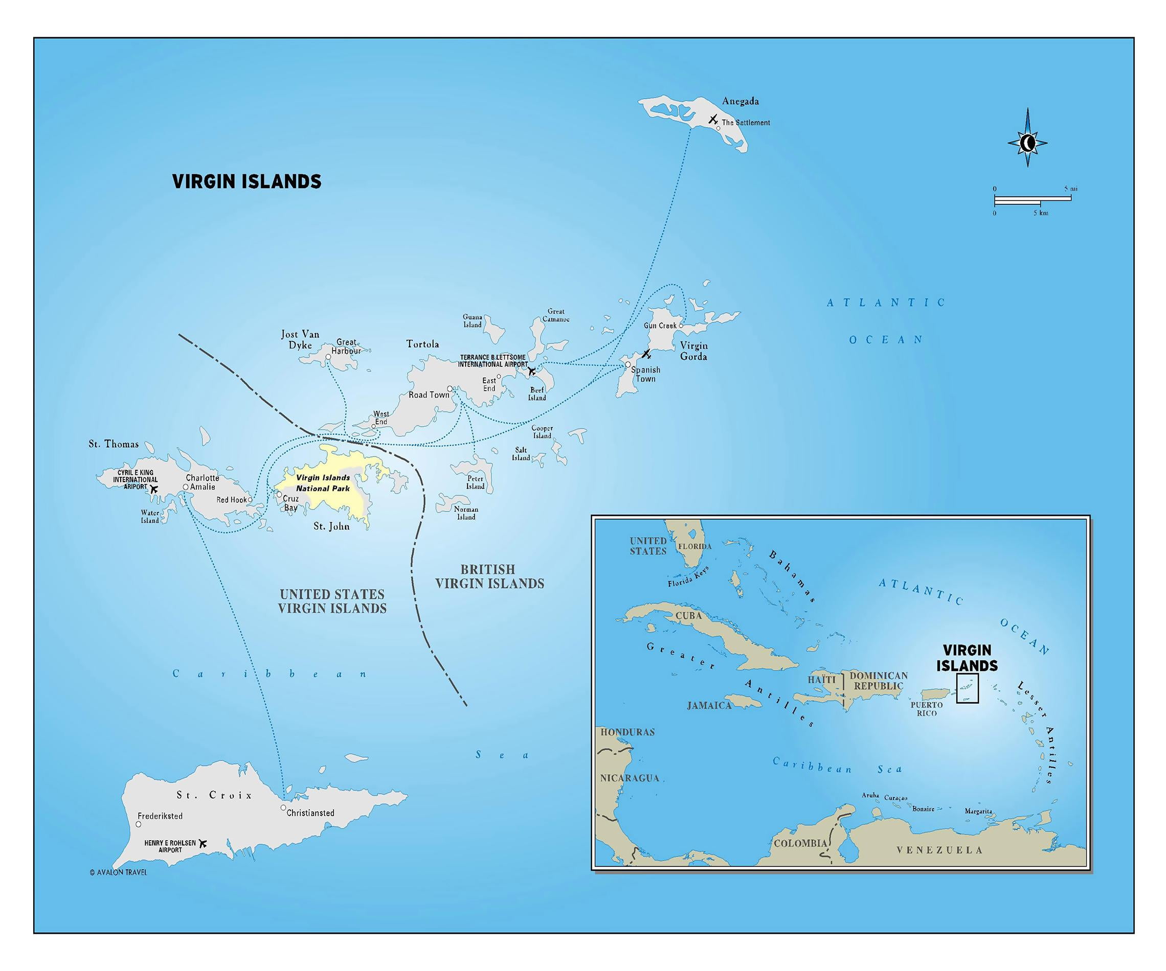Virgin Islands Map Poster