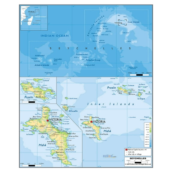 Palmetto Posters 20x24 Laminated Poster: Large physical map of ...