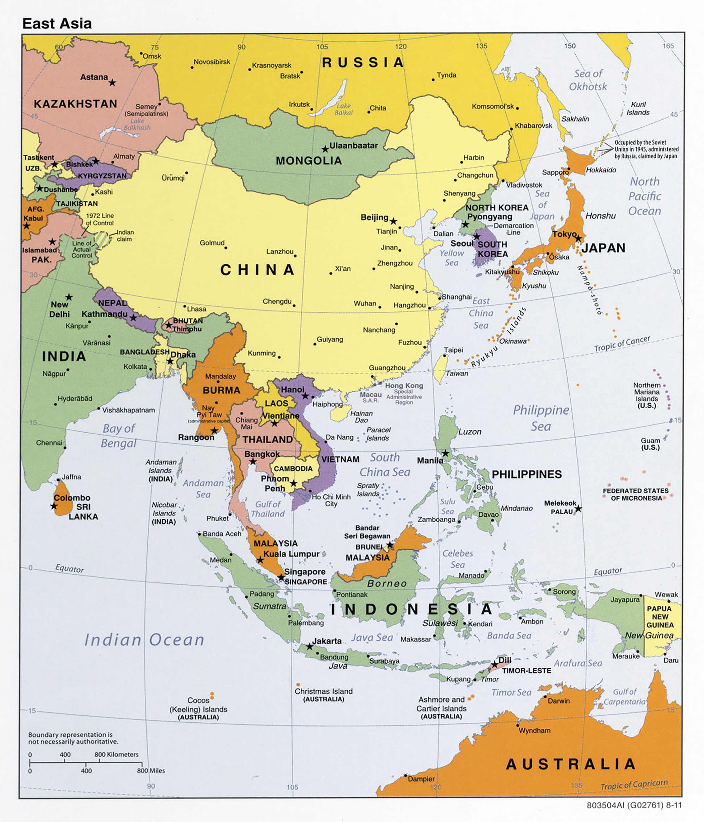 Palmetto Posters 24x28 Laminated Poster: Large detailed political map ...