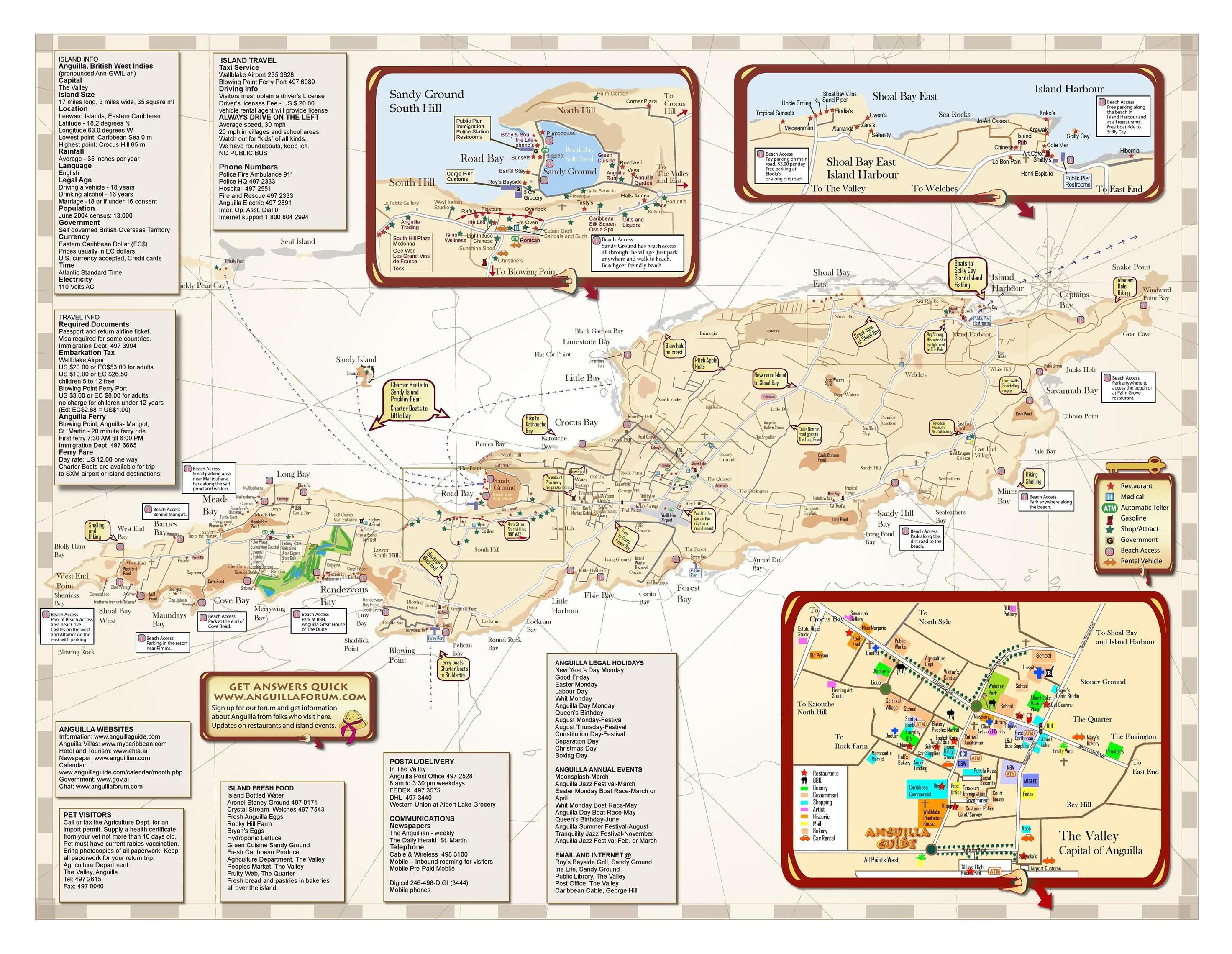Palmetto Posters 24x31 Laminated Poster: Large detailed tourist map of ...