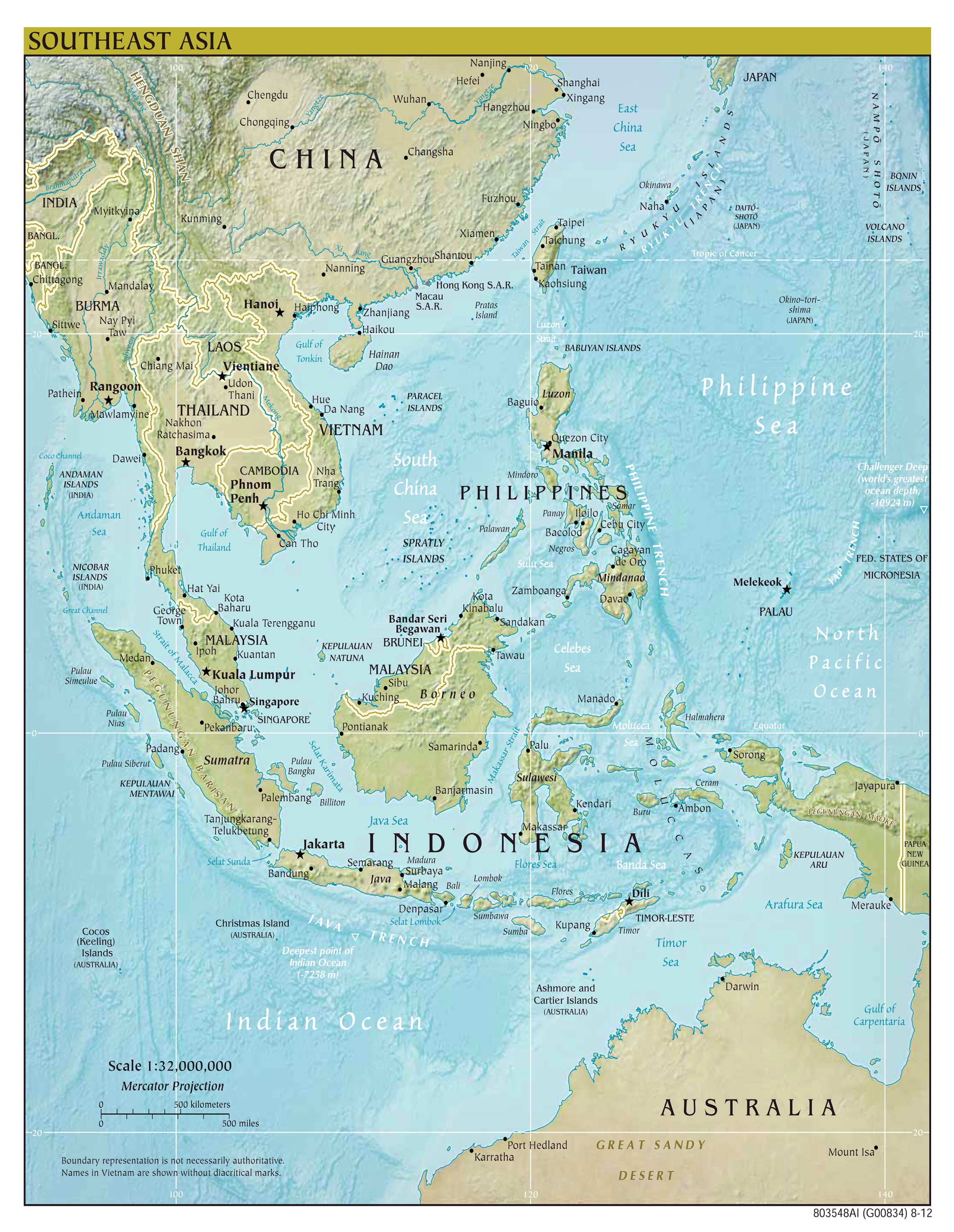Palmetto Posters 24x31 Laminated Poster: Large scale political map of ...