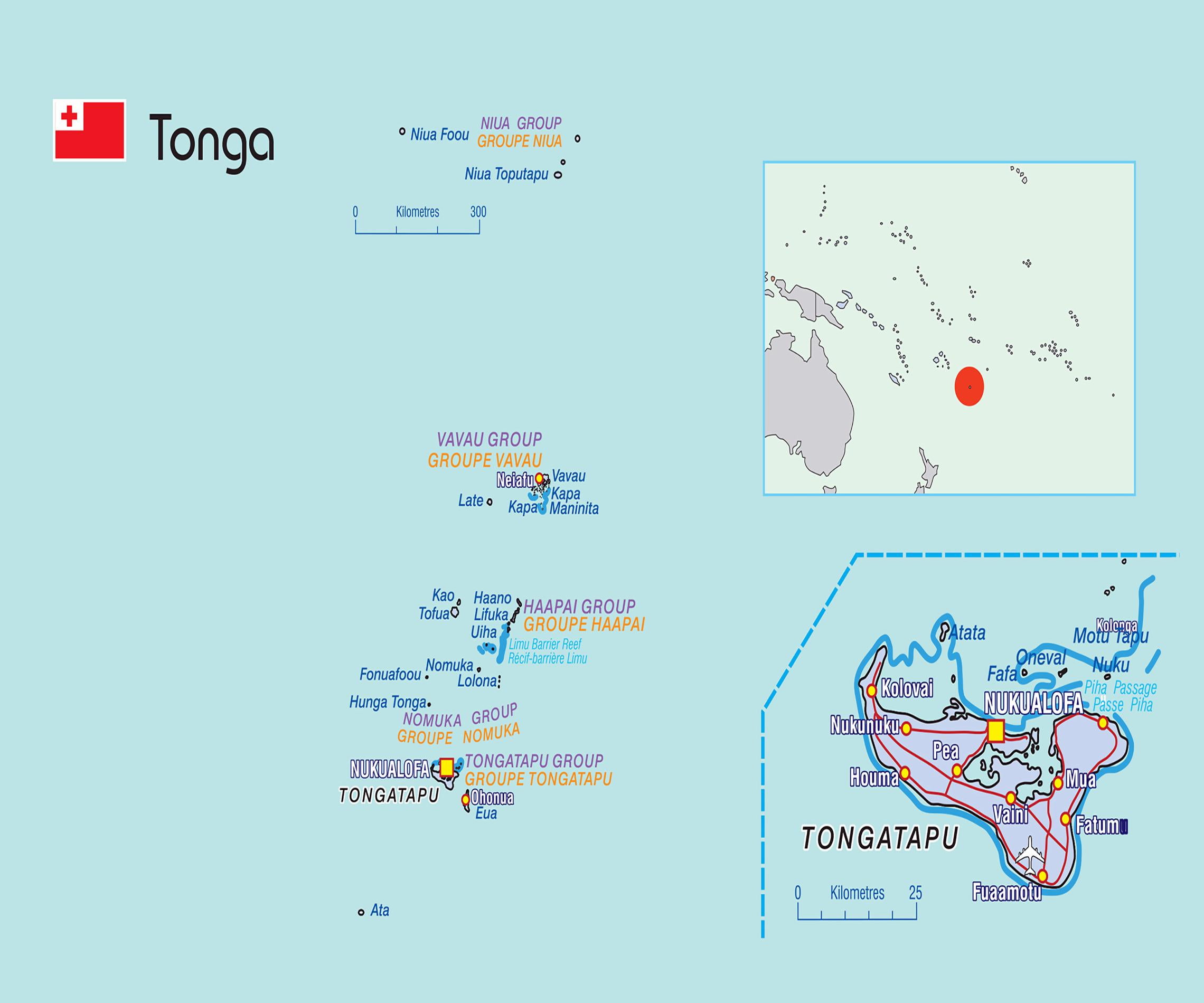 Palmetto Posters Political Map of Tonga 20" x 24" Poster - Walmart.com