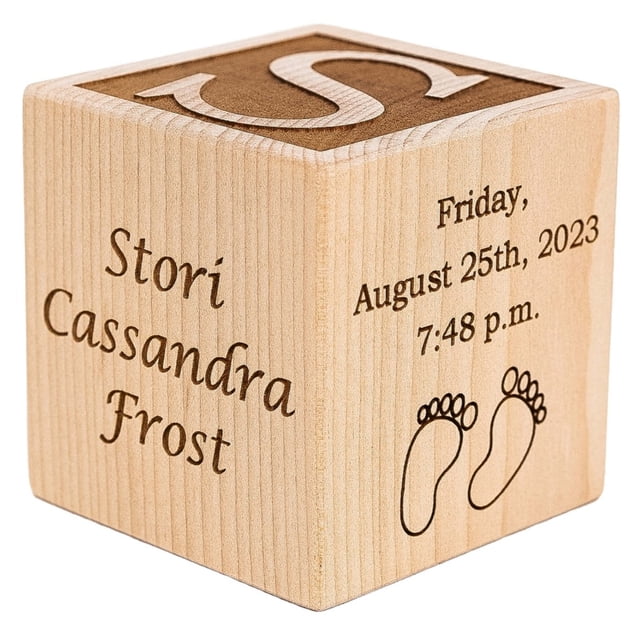 Palmetto Wood Shop Personalized Baby Birth Wooden Block, Gifts for ...