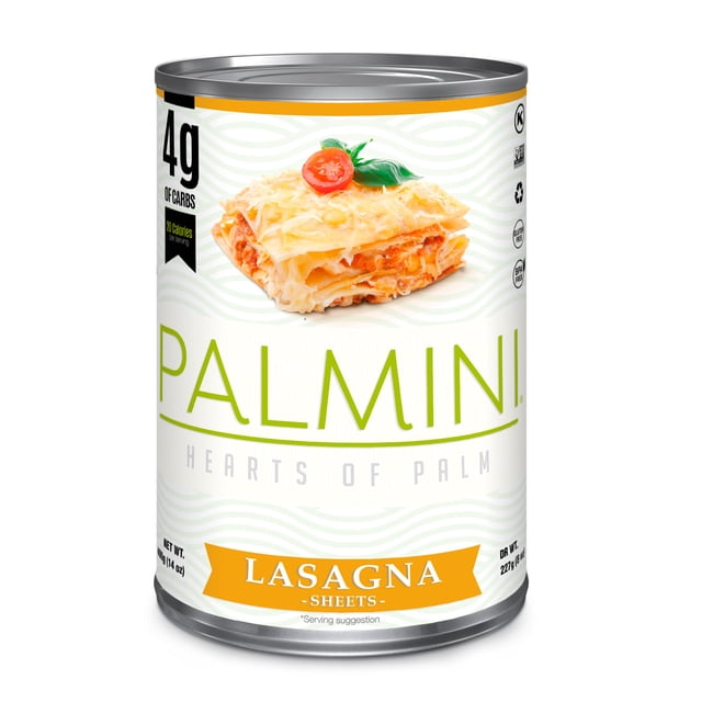 Palmini Hearts of Palm Lasagna Sheets, Gluten-Sugar-Free, Vegan & Non ...