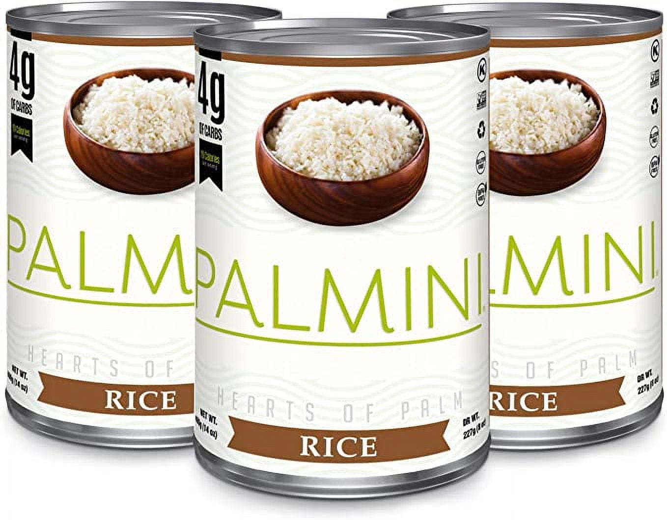 Palmini Low-Carb Hearts of Palm Rice, Gluten-Free, Keto, Vegan, Non-GMO ...