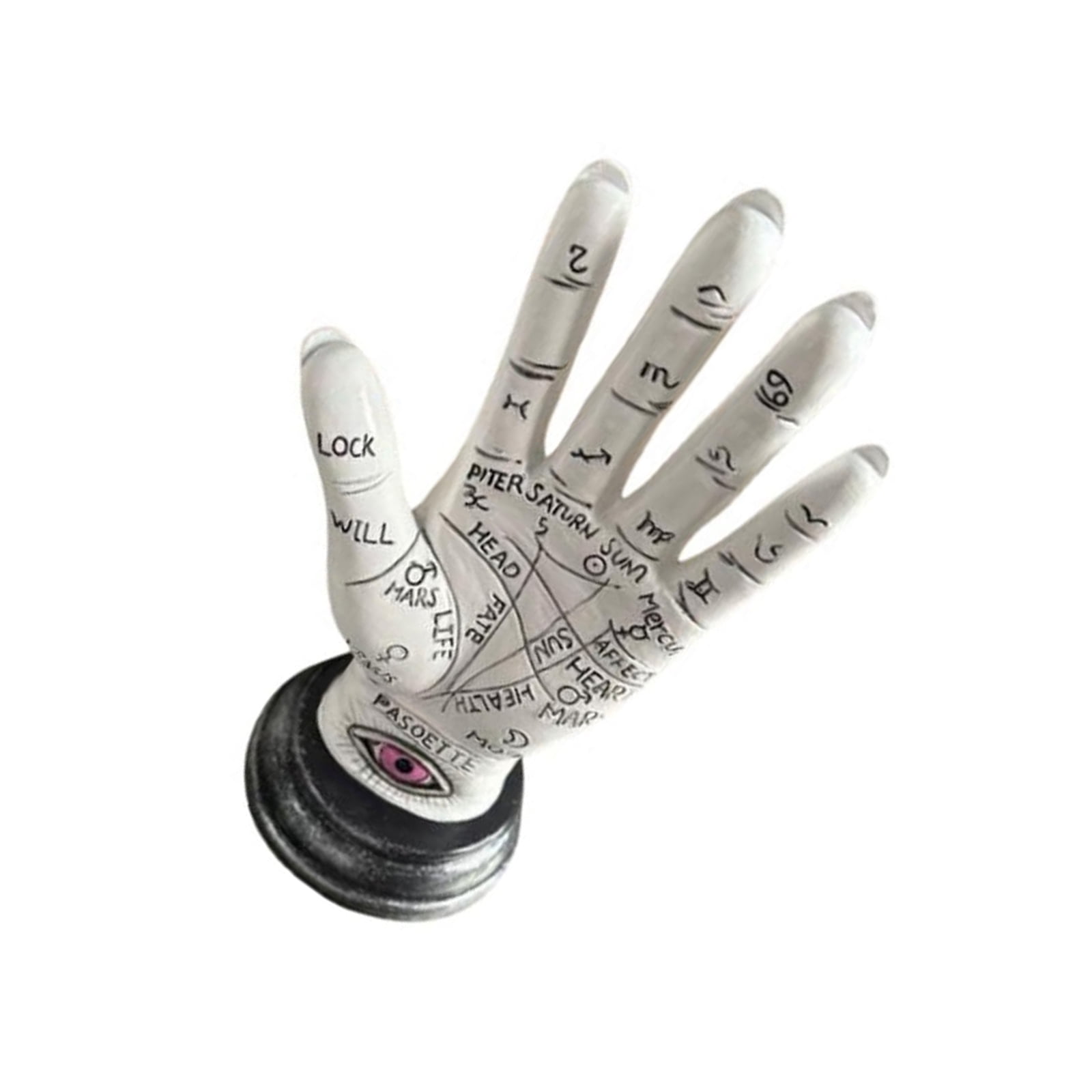 Palmistry Hand Sculpture, Intricate Resin Statue with Mystical Lines ...