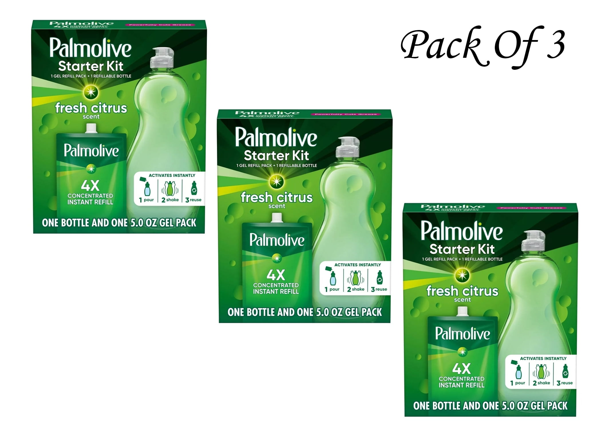 Palmolive 4X Concentrated Instant Refill Starter Kit, Fresh Citrus ...