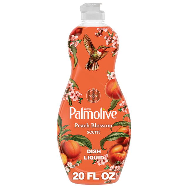 Palmolive Ultra Strength Liquid Dish Soap, Limited Edition, Peach Blossom Scent, 20 fl oz Bottle ...