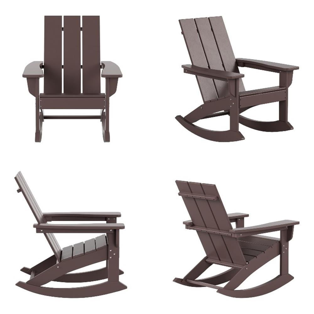 Palms Modern Adirondack Plastic Outdoor Rocking Chairs (Set of 4 ...