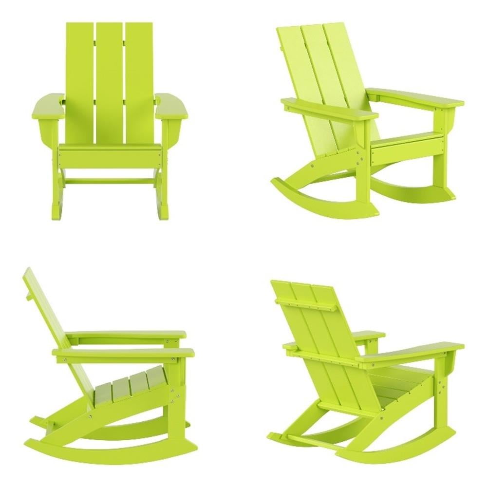 Palms Modern Adirondack Plastic Outdoor Rocking Chairs (Set of 4 ...