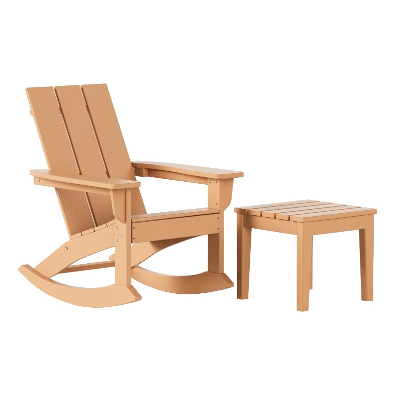 Palms Modern Outdoor Adirondack Rocking Chair with Side Table Set ...